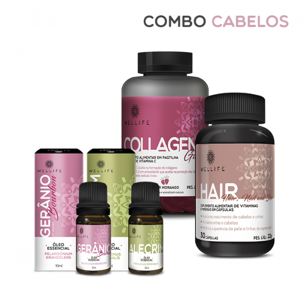 Combo Wellife Cabelos: Suplementos e Óleo Essencial | Wellife