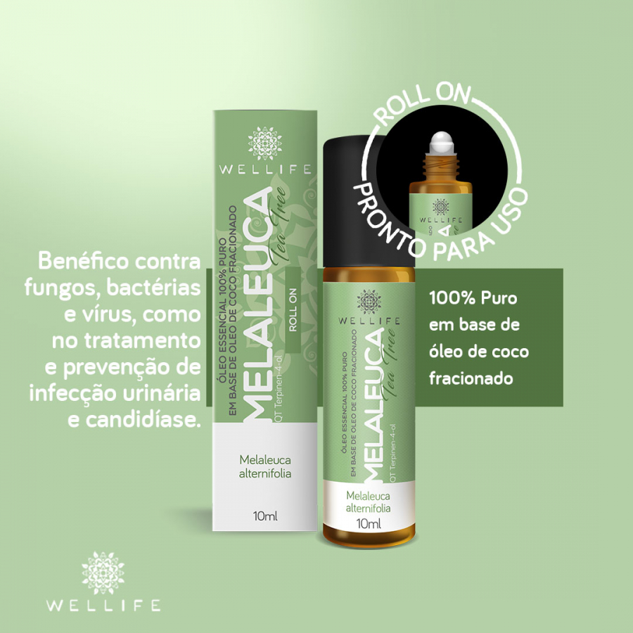 Wellife Óleo Essencial Roll on Melaleuca 10 ml | Wellife
