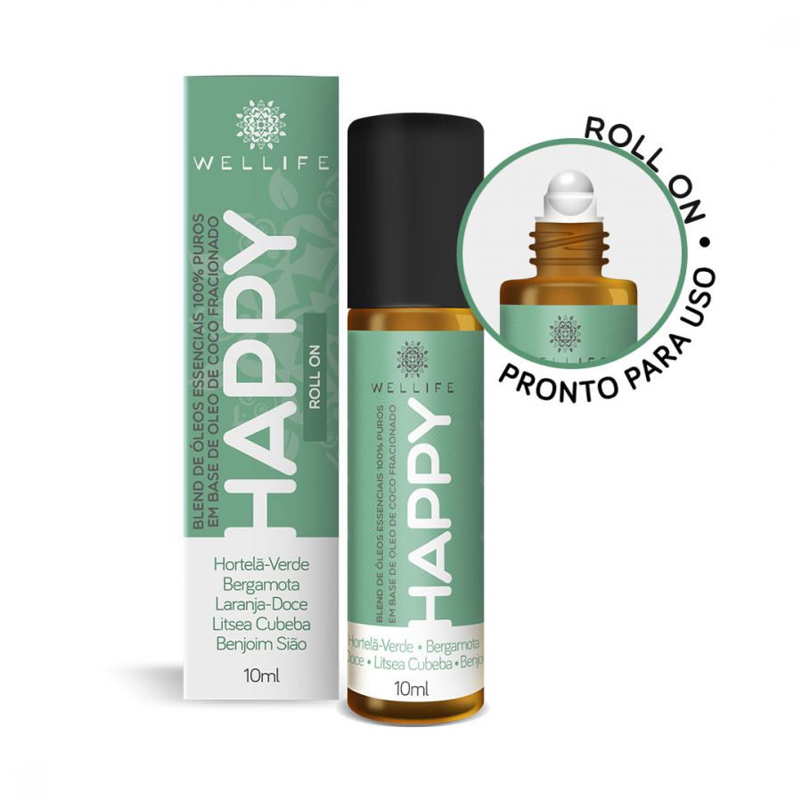 Wellife Óleo Essencial Blend Roll on Happy 10 ml | Wellife